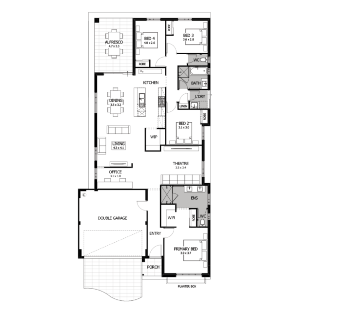 Zander Display 4 Bed x 2 Bath | New House Design & Floor Plan