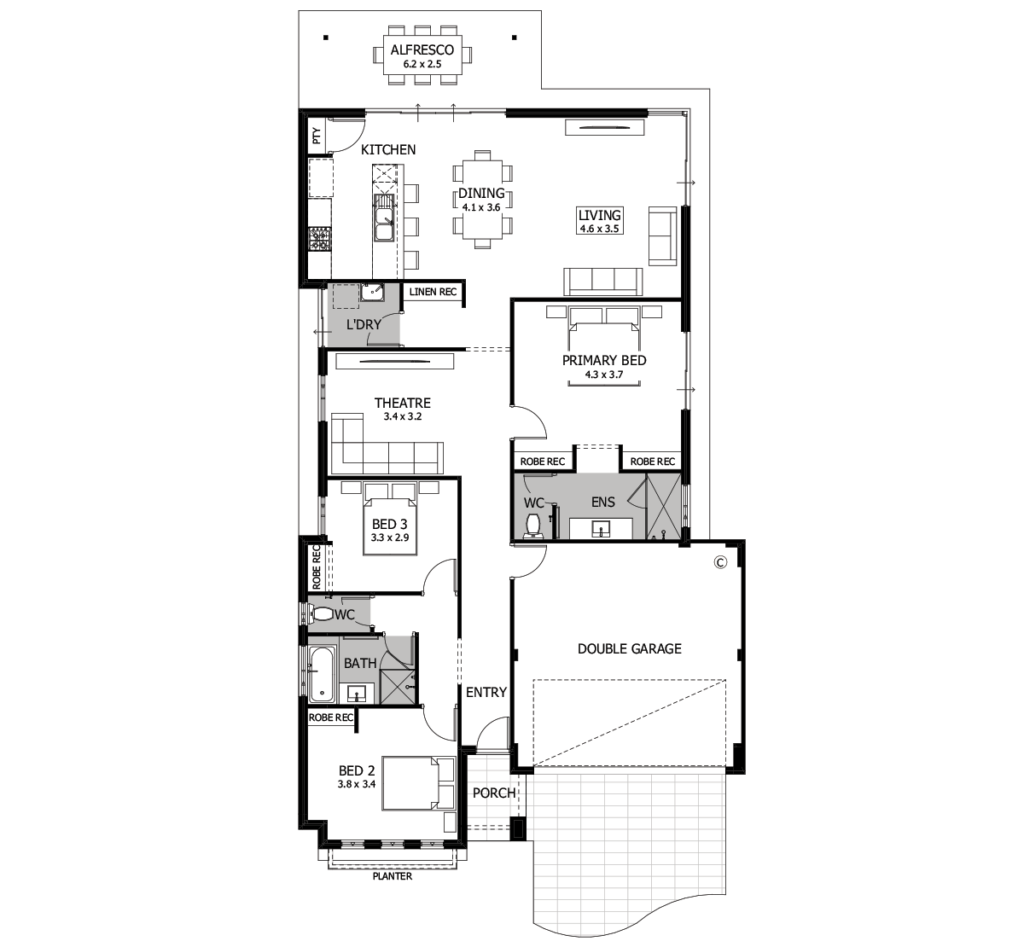 Tyla 3 Bed x 2 Bath | New House Design & Floor Plan